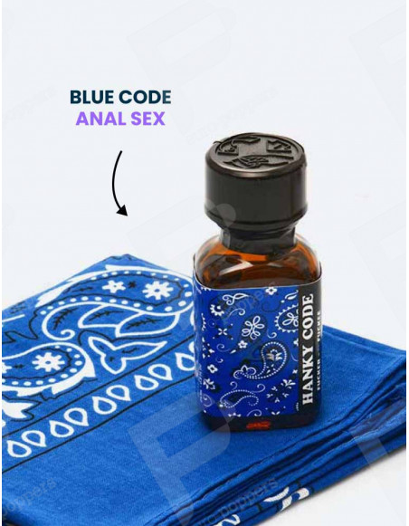 Hanky Code Blue Poppers 24ml + Bandana - Anal Sex Lovers Favourite